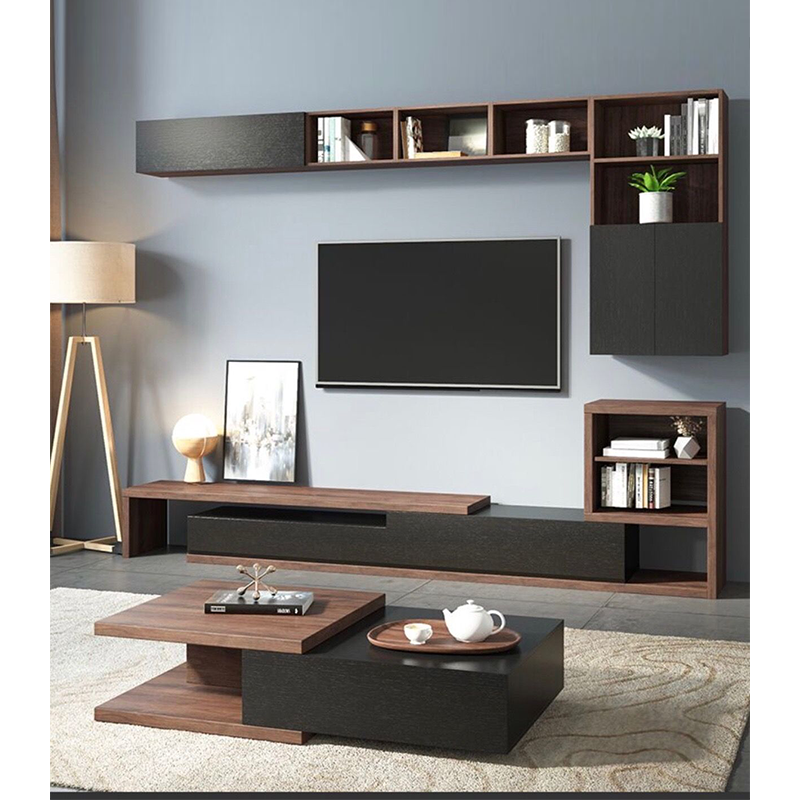 Coffee table with TV table and upper shelving unit - NAG37 – Chic Homz