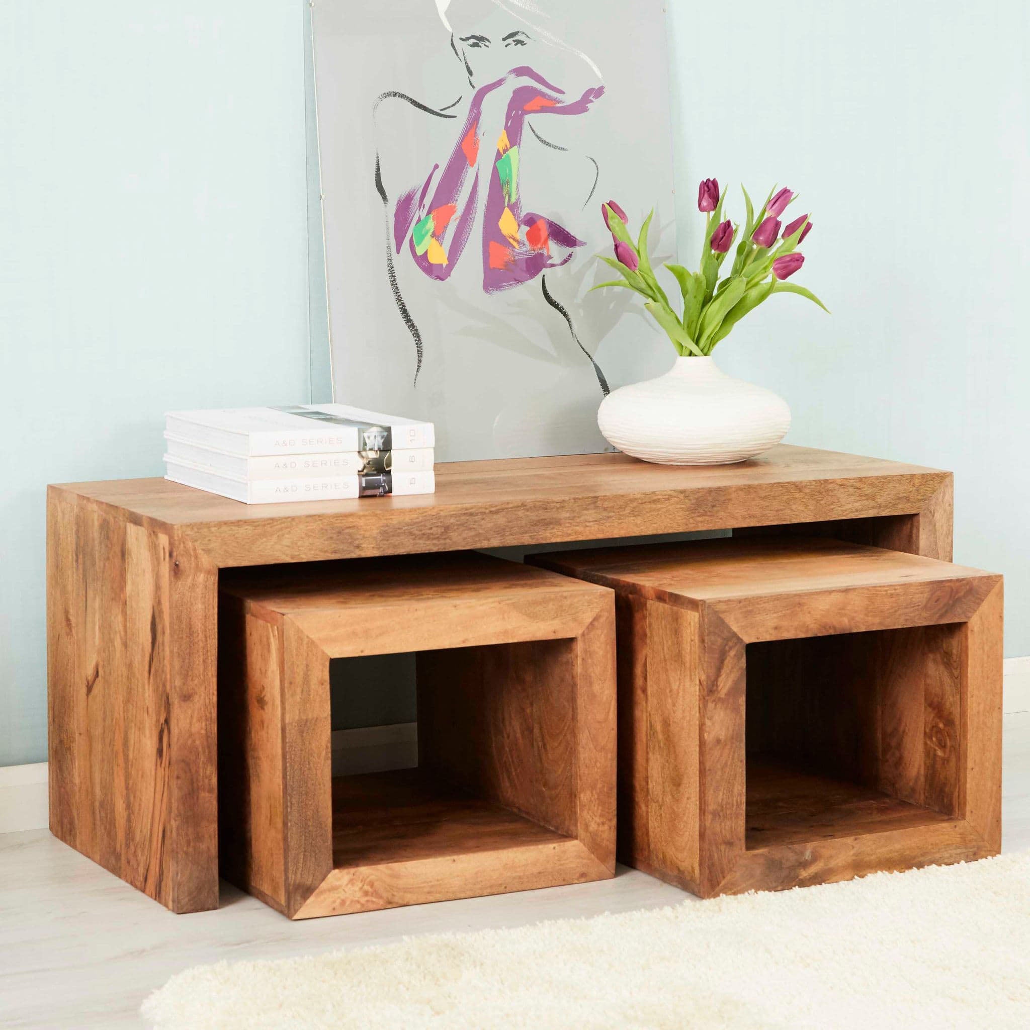 Coffee table set, 40 x 100 cm - 3 pieces - DOR140 – Chic Homz