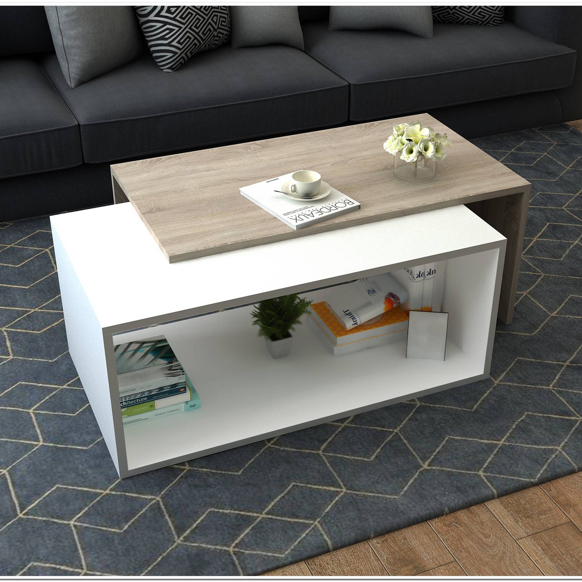 Ultra Modern Coffee Table Corinne Modern Mixed Media Coffee Table