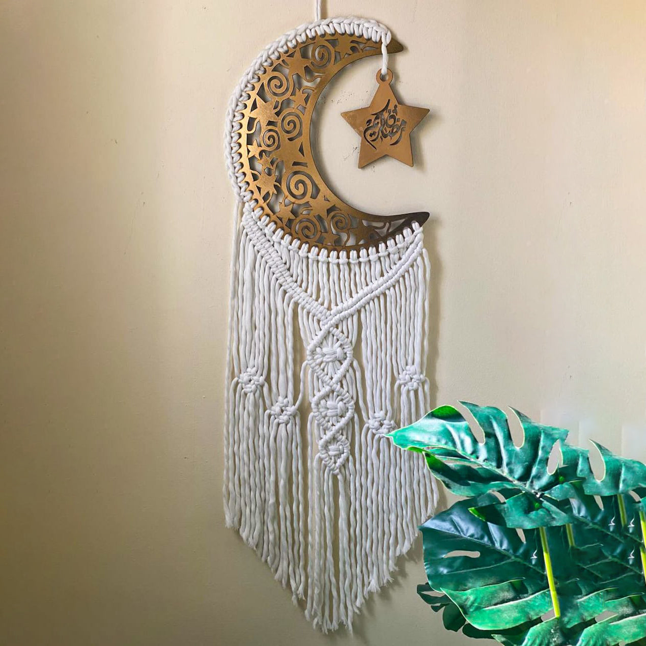 Ramadan crescent macrame wall decor, 30 x 80 cm - HAN43 – Chic Homz