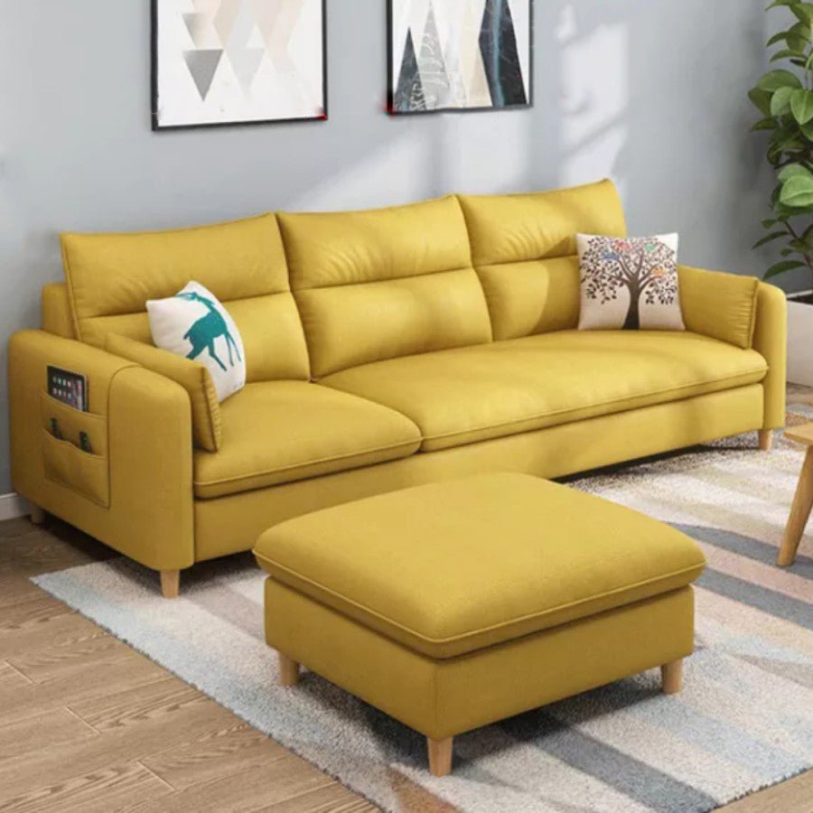 Beech wood sofa and pouffe 85×200 cm-SBF38 – Chic Homz