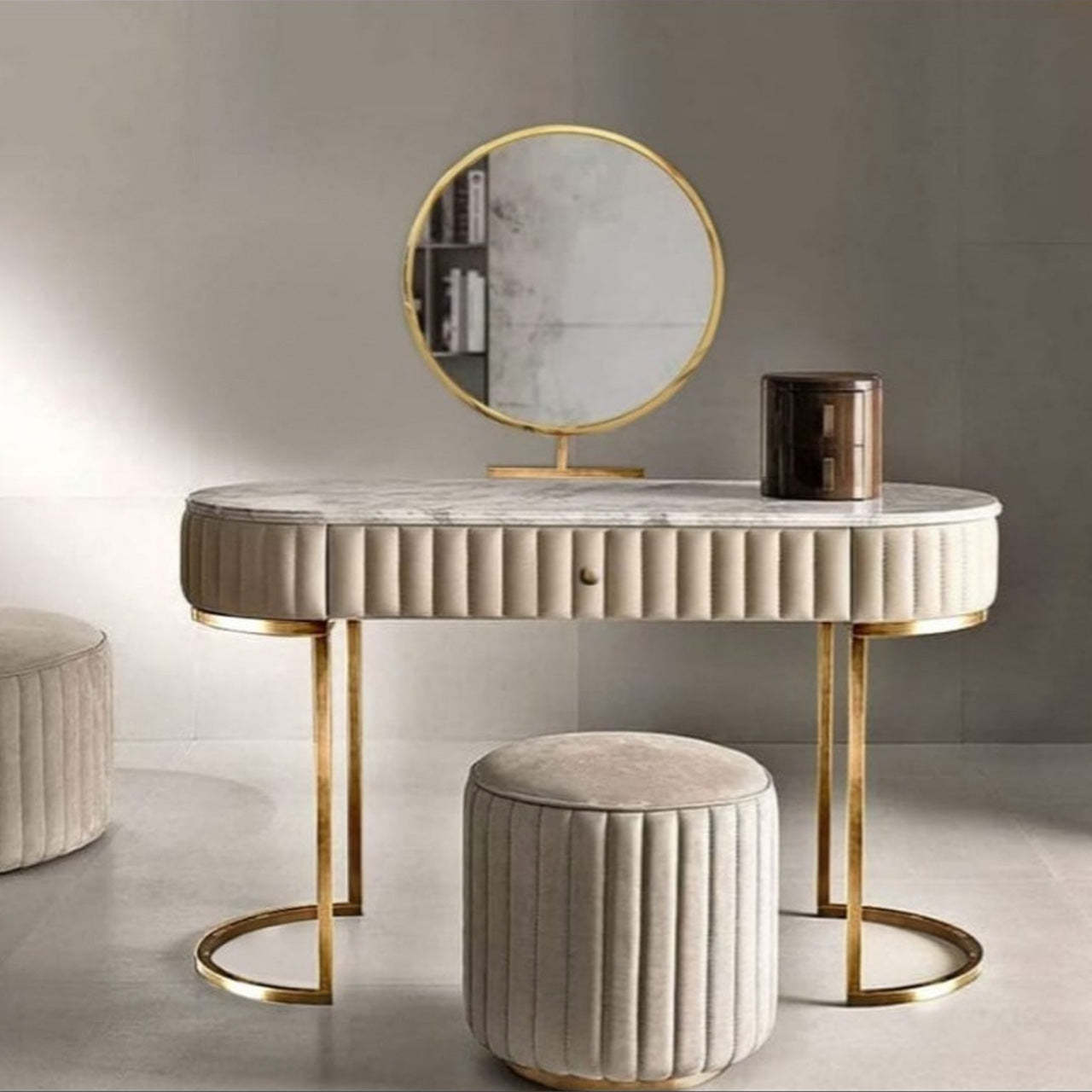 Dresser with pouf and mirror - GAN52 – Chic Homz