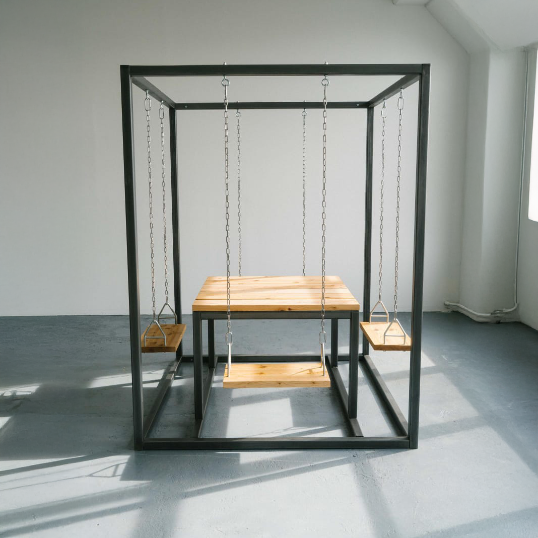 Swing with table and 4 seats 210 x 140 cm - WOL49 – Chic Homz