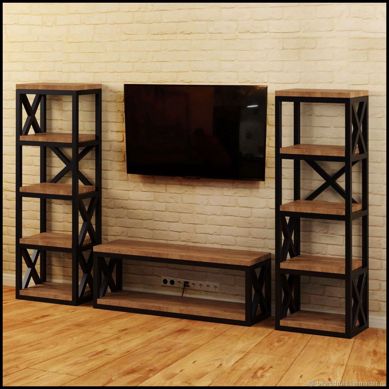TV table with shelf unit 40 x 150 cm - STEL109 – Chic Homz