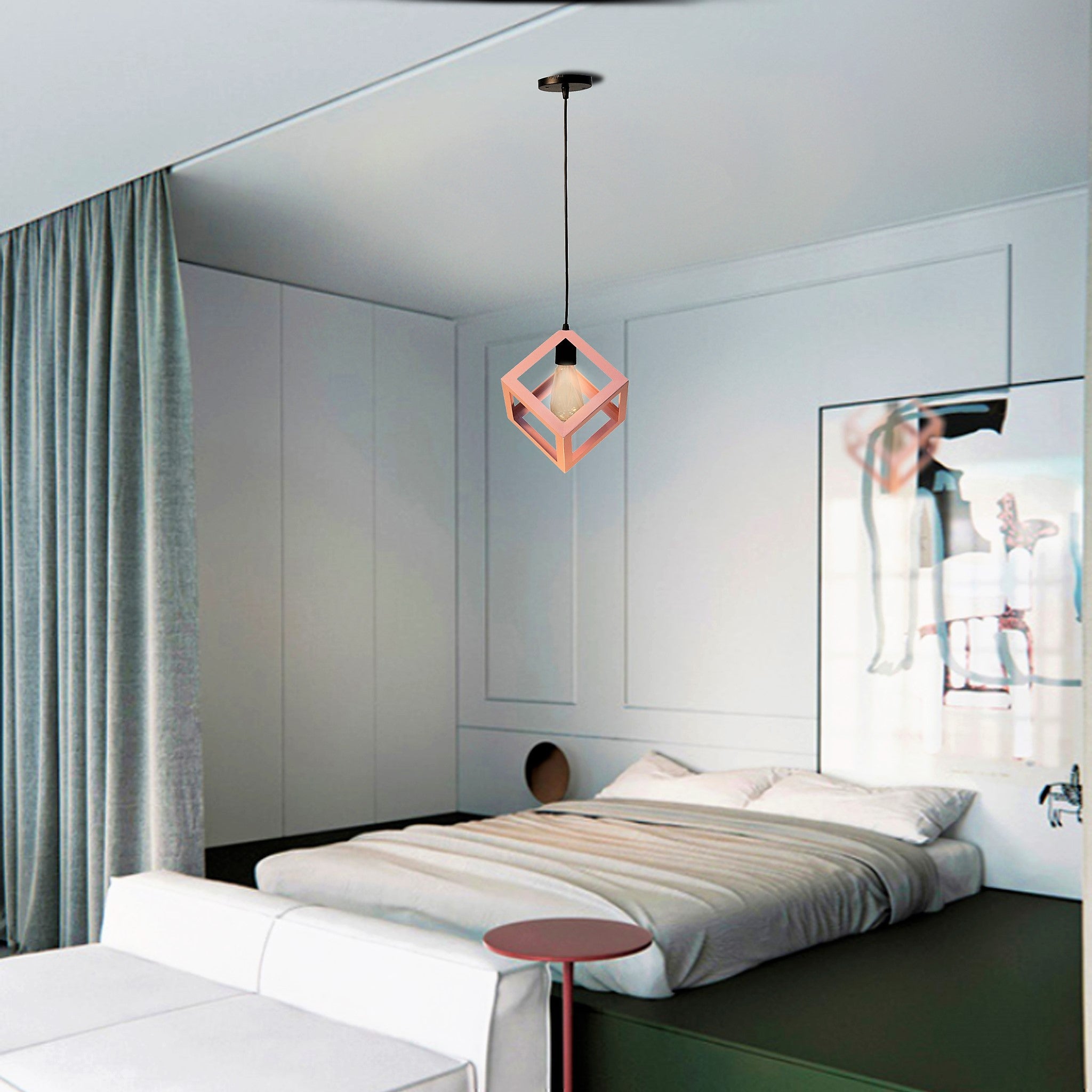 Cube Ceiling Lamp - Pink - SHL120 – Chic Homz