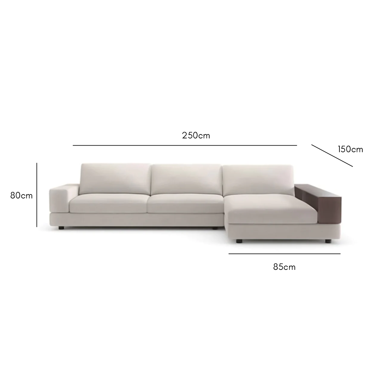Beech wood corner sofa 250×150 cm - multiple colors - DECO234 – Chic Homz