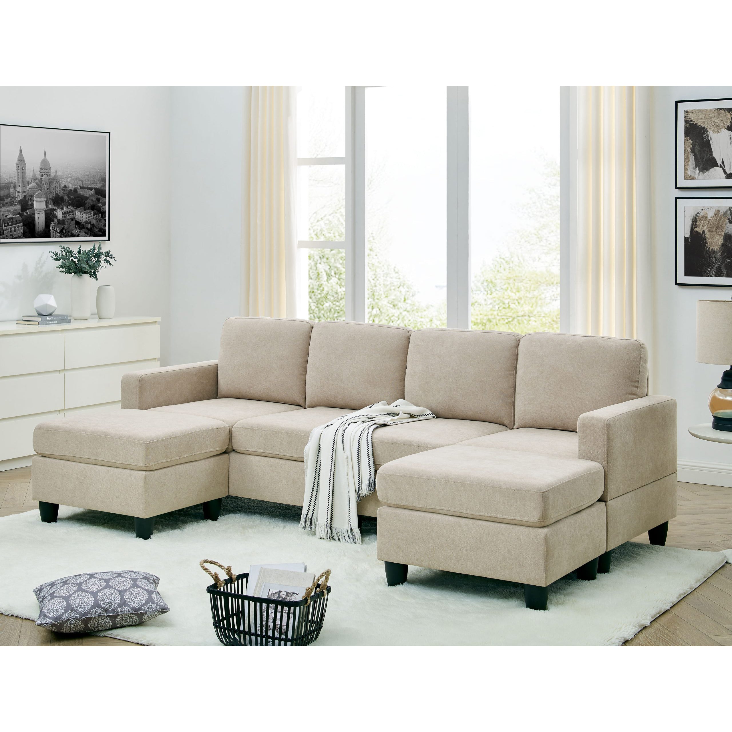 Beech wood corner sofa 150×310 cm - multiple colors - DECO244 – Chic Homz