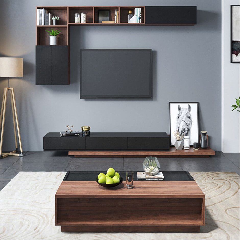 Shop modern TV tables with practical storage solutions for organizing ...